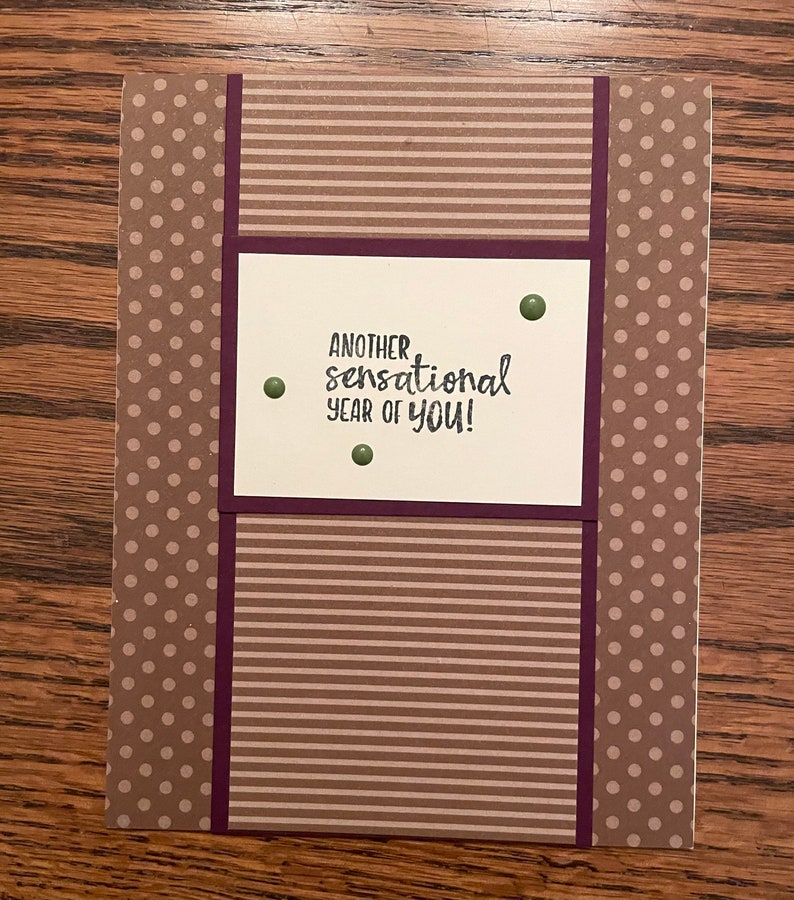 Stripes and Polka Dots Themed Birthday Card - Etsy