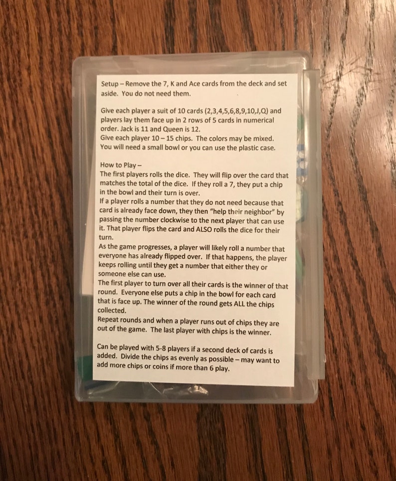 Help Your Neighbor Card Game. Includes Directions, Deck of Playing ...