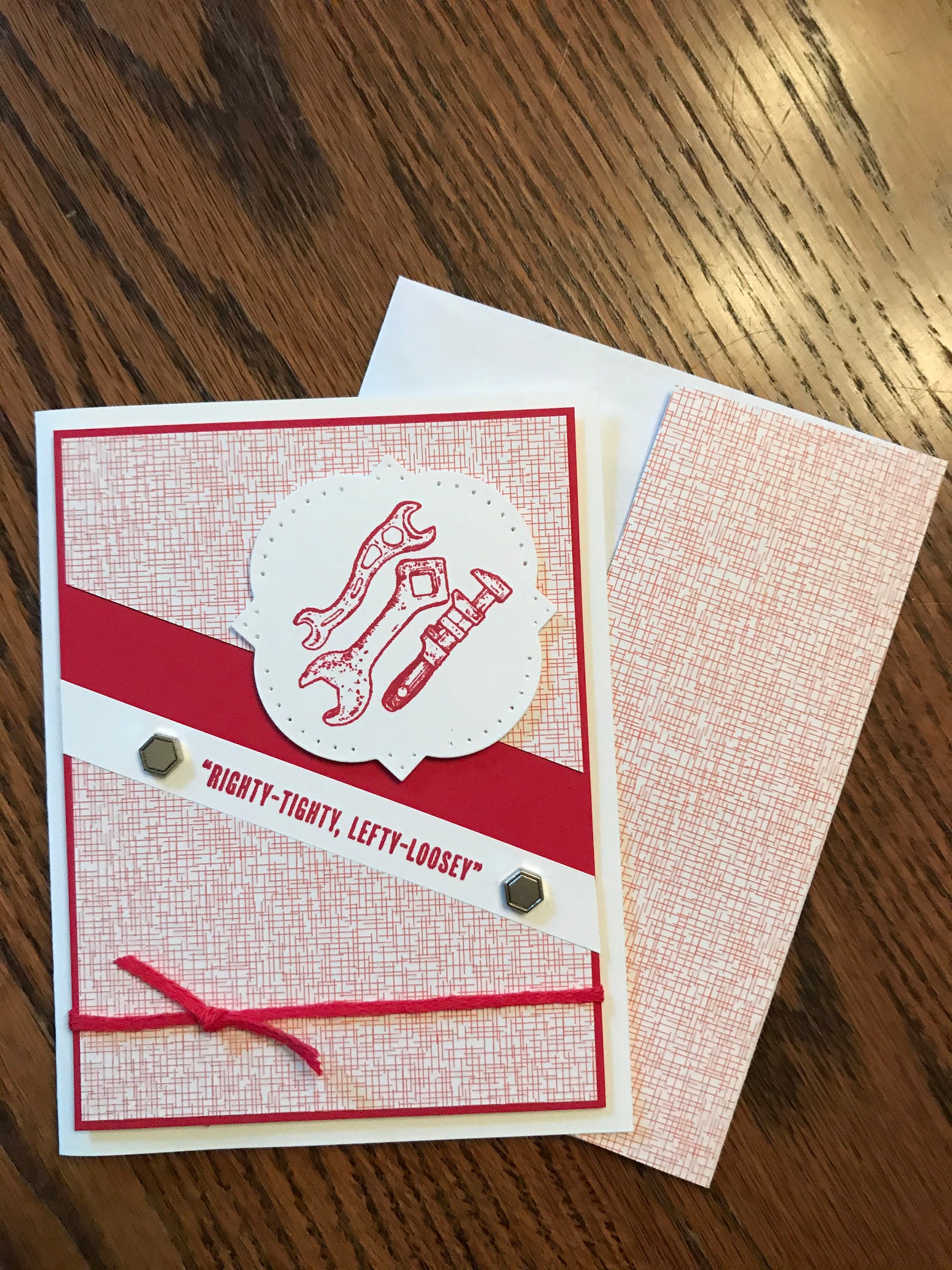 Masculine Birthday Card With Tools and righty-righty - Etsy