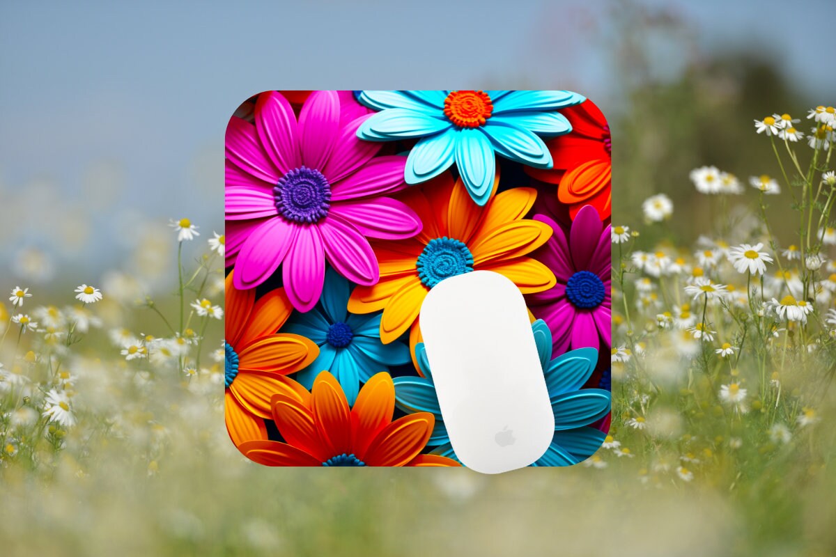 Mouse Pad Design PNG Flowers| Mouse Pad Sublimation Square Round ...