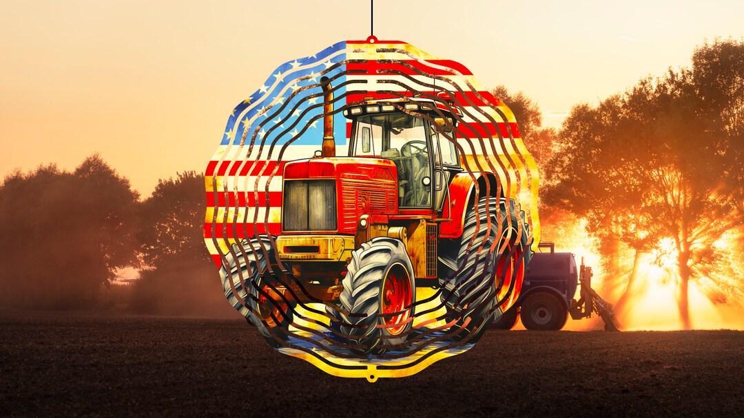 Fall Barn Tractor Wind Spinner, Fall Barn Farm Sublimation, Wind ...