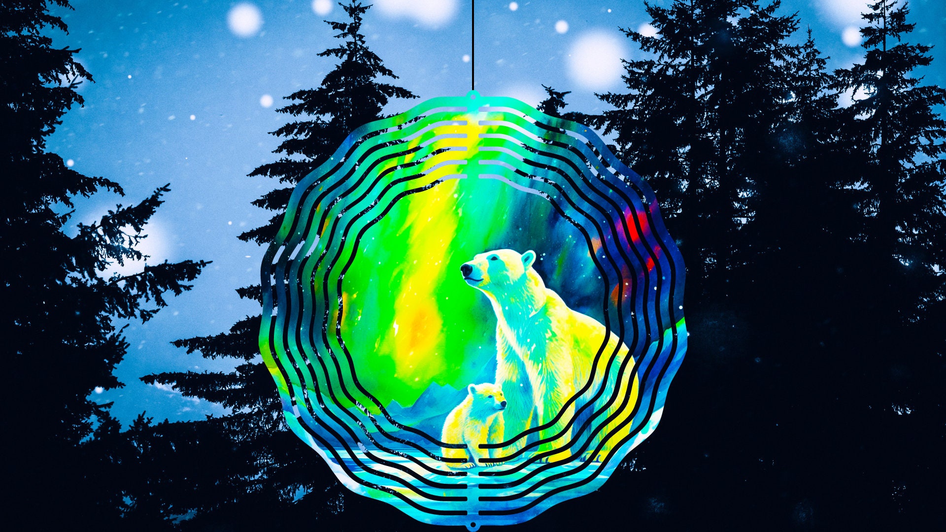Polar Bear Wind Spinner Sublimation Designs | Polar Bear PNG Art ...