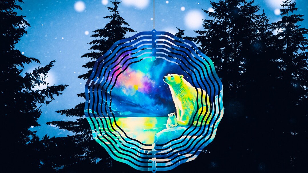 Polar Bear Wind Spinner Sublimation Designs | Polar Bear PNG Art ...