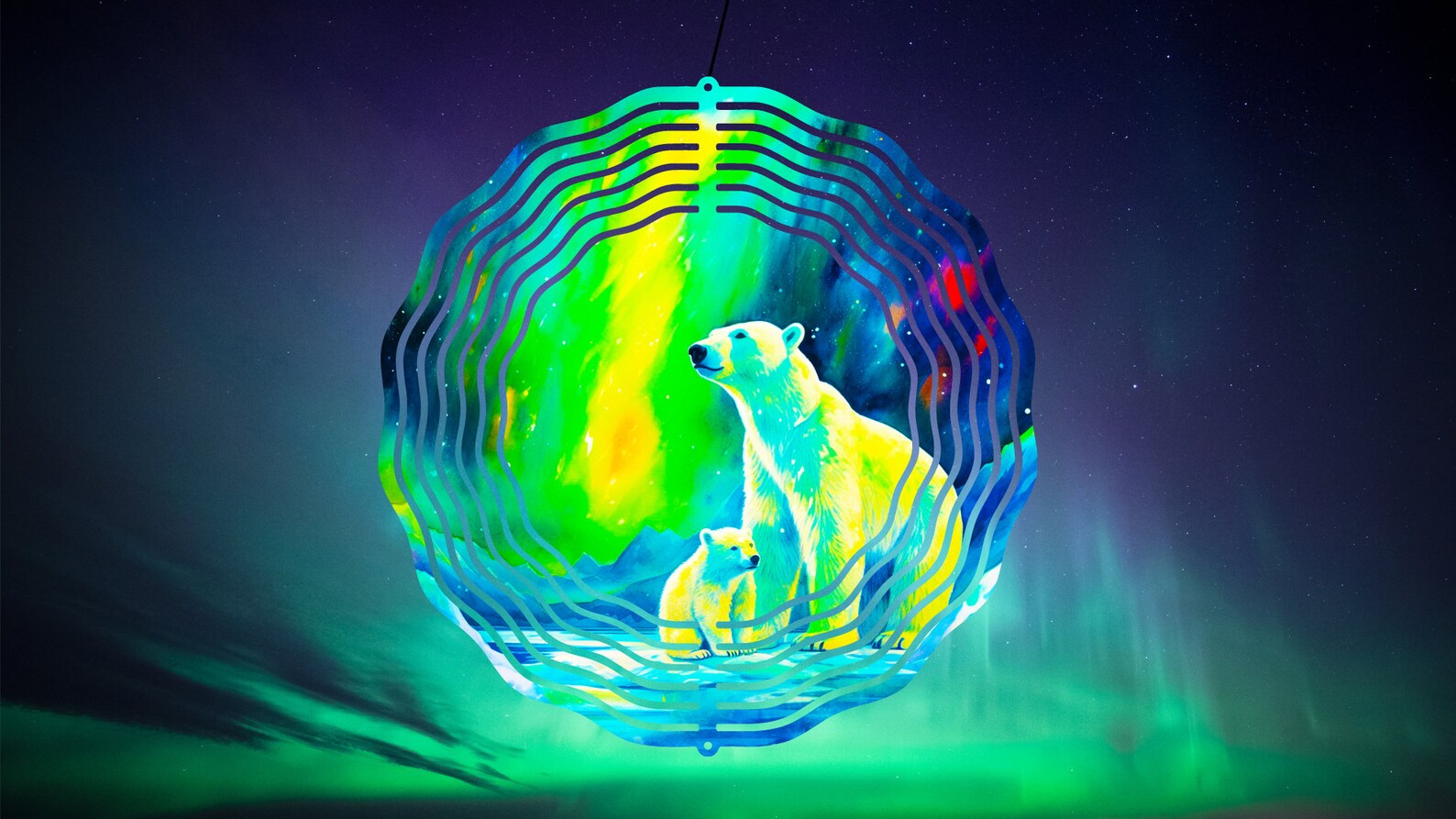 Polar Bear Wind Spinner Sublimation Designs | Polar Bear PNG Art ...