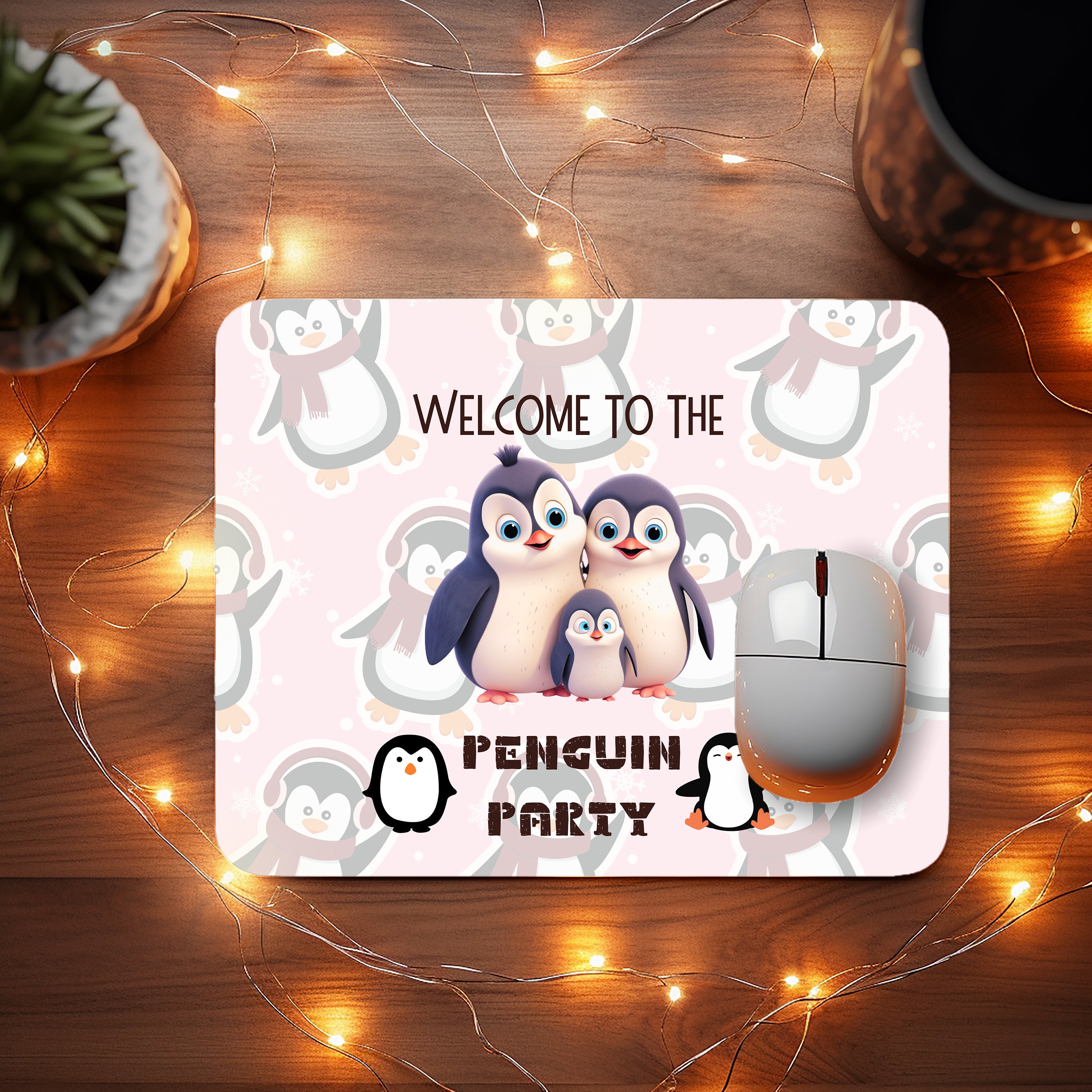 Penguin Mouse Pad Penguin PNG Mouse Pad Sublimation Square - Etsy