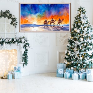 Christmas Nativity Scene Frame TV Art | Nativity Frame Art Christmas ...