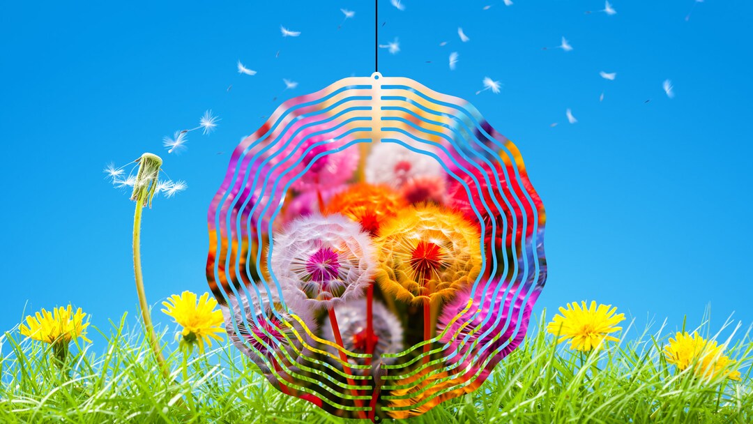 Dandelion Wind Spinner, Dandelion Sublimation Wind Spinner, Wind ...