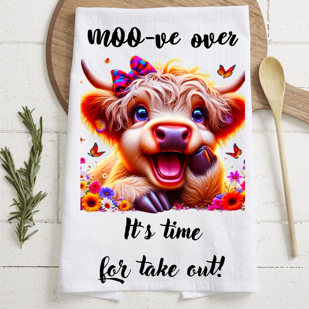 Kitchen Towel Sublimation Designs | Cow Tea Towel Sublimation Designs ...