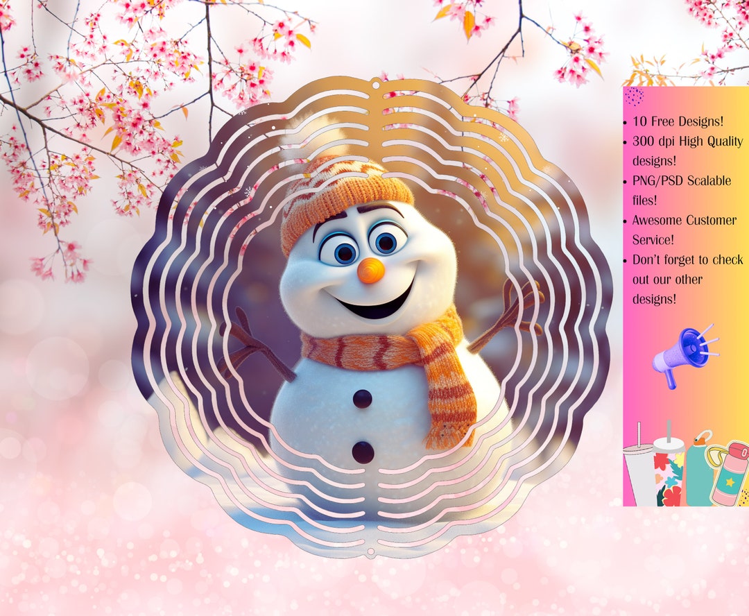Christmas Wind Spinner Sublimation Designs Snowman Snowman Wind Spinner ...