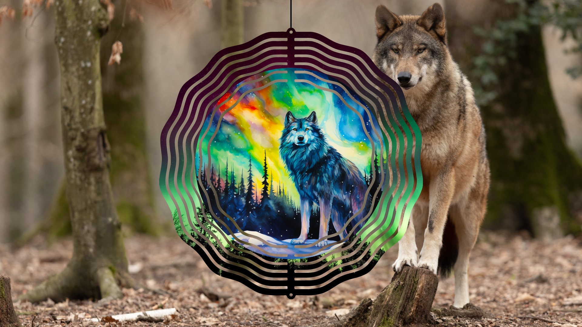 Wolf Wind Spinner Sublimation Designs | Wolf Wind Spinner PNG, Wind ...