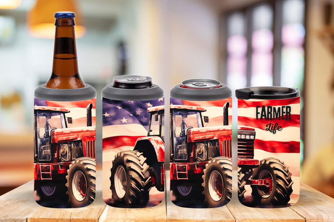 4 in 1 Can Cooler Farmer Sublimation | Tractor 4 in 1 Can Cooler Design ...
