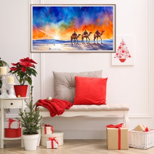 Christmas Nativity Scene Frame TV Art | Nativity Frame Art Christmas ...