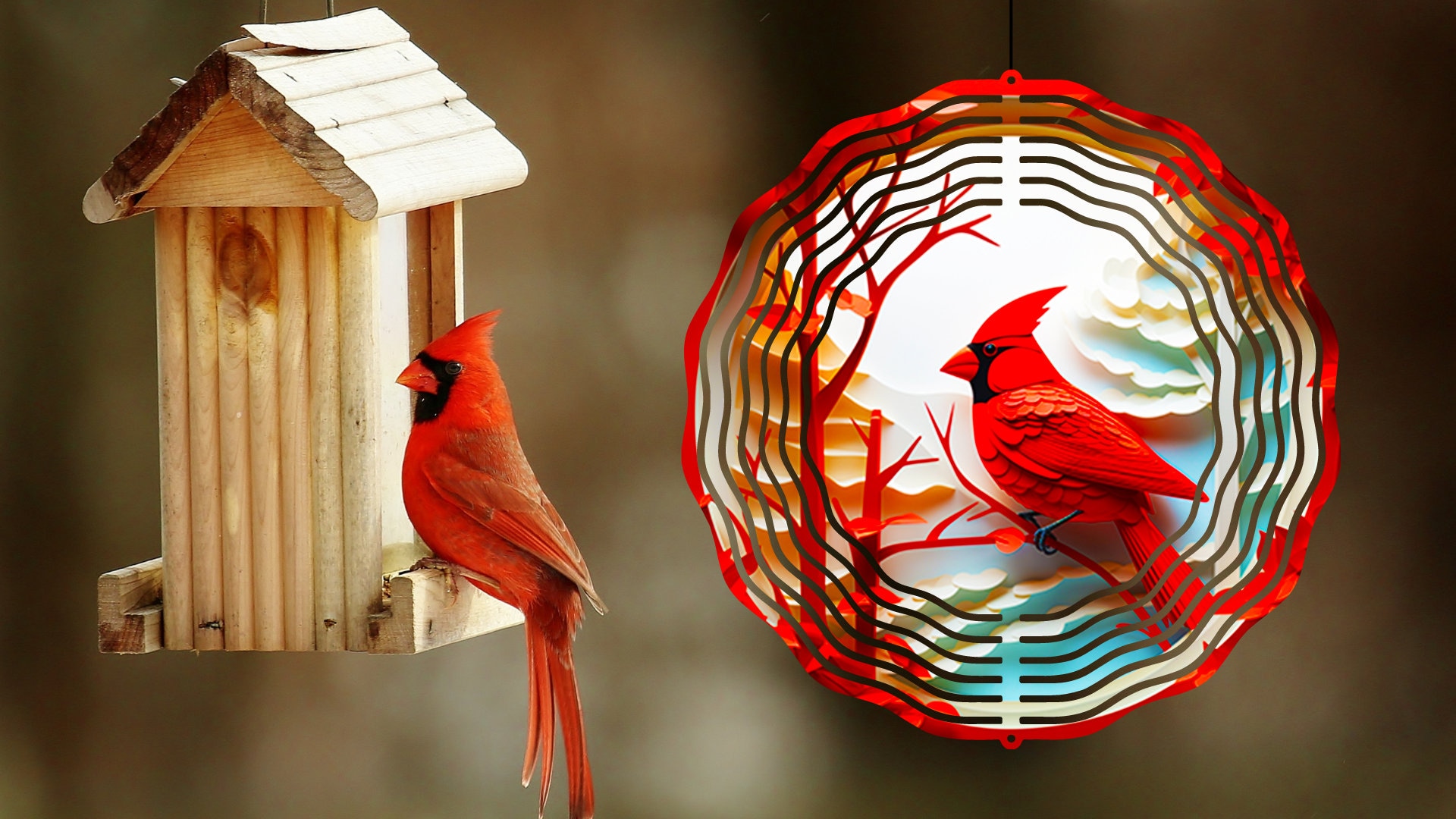 Red Cardinal Wind Spinner PNG, Cardinal Wind Spinner Sublimation Design ...