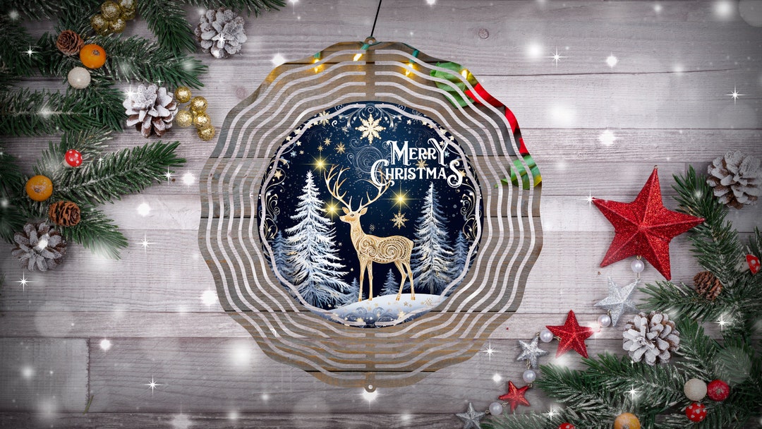 Reindeer Christmas Spinner Sublimation Designs | 3D Reindeer PNG ...