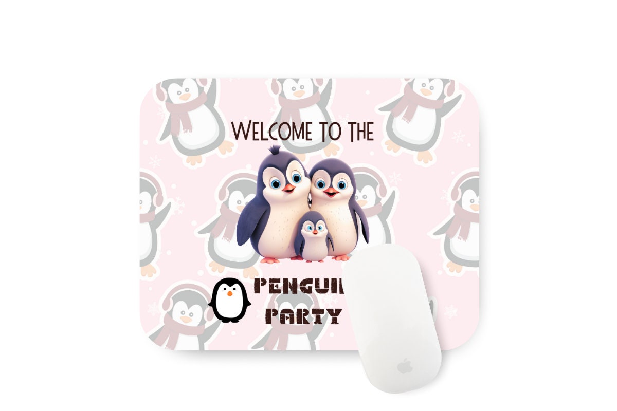 Penguin Mouse Pad Penguin PNG Mouse Pad Sublimation Square - Etsy