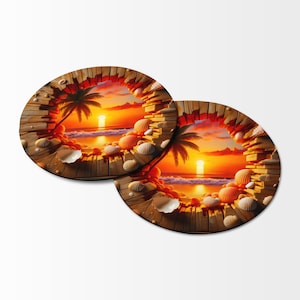 Beach Life Coasters PNG | Beach Square Coaster or Round Coaster Png ...