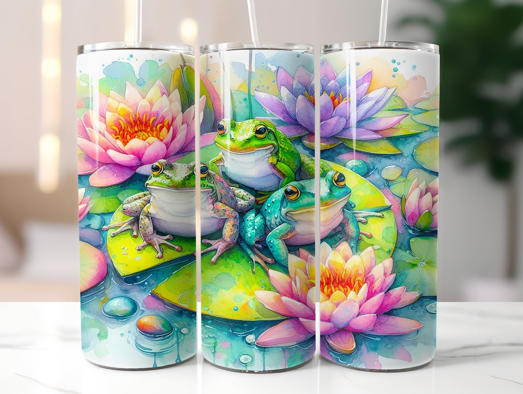 Frog Skinny Tumbler Sublimation: Frog Seamless 20 Oz Skinny Tumbler ...