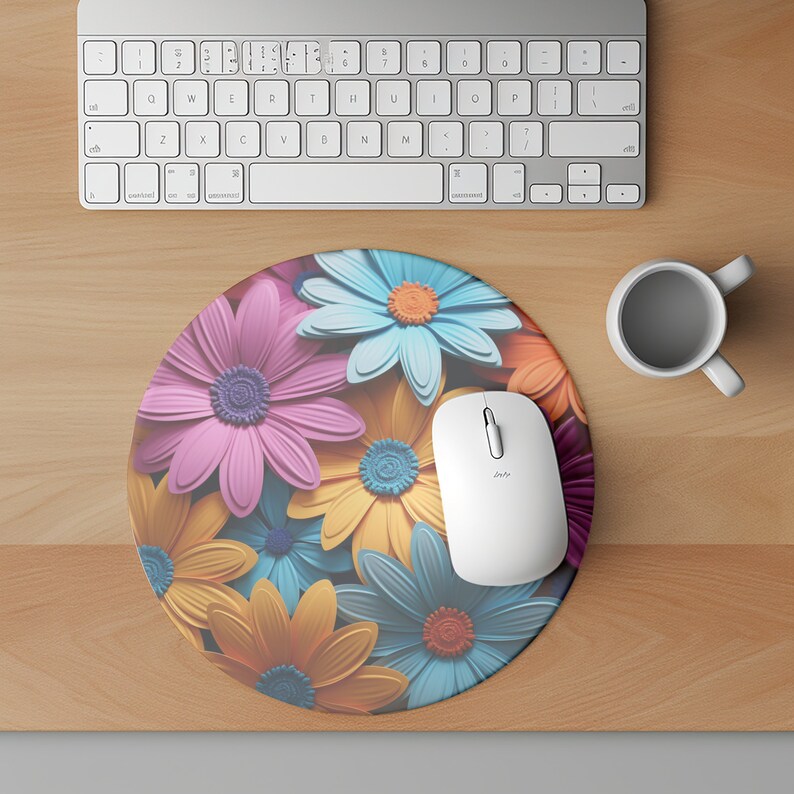 Mouse Pad Design PNG Flowers Mouse Pad Sublimation Square - Etsy