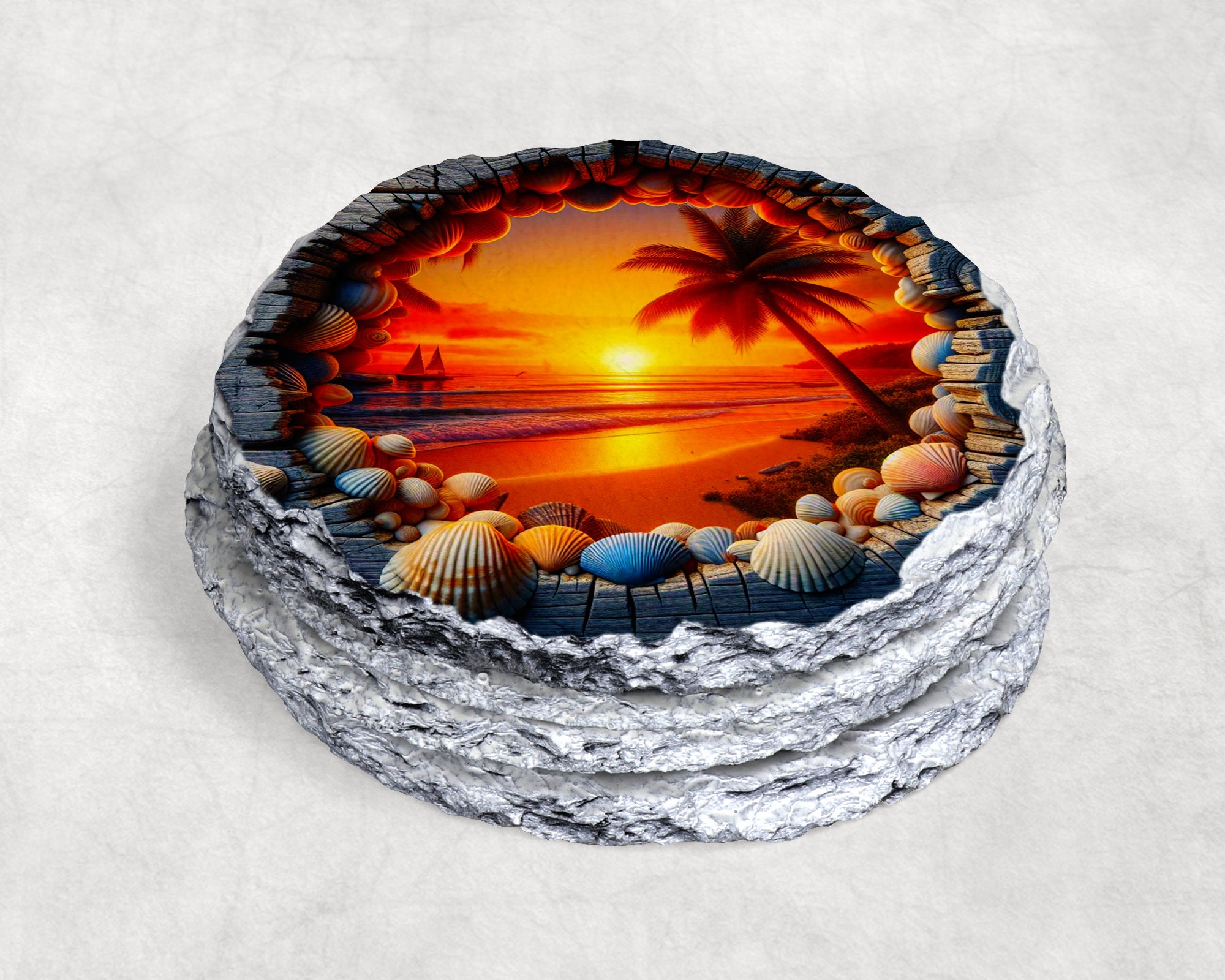 Beach Life Coasters PNG | Beach Square Coaster or Round Coaster Png ...