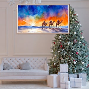 Christmas Nativity Scene Frame TV Art | Nativity Frame Art Christmas ...