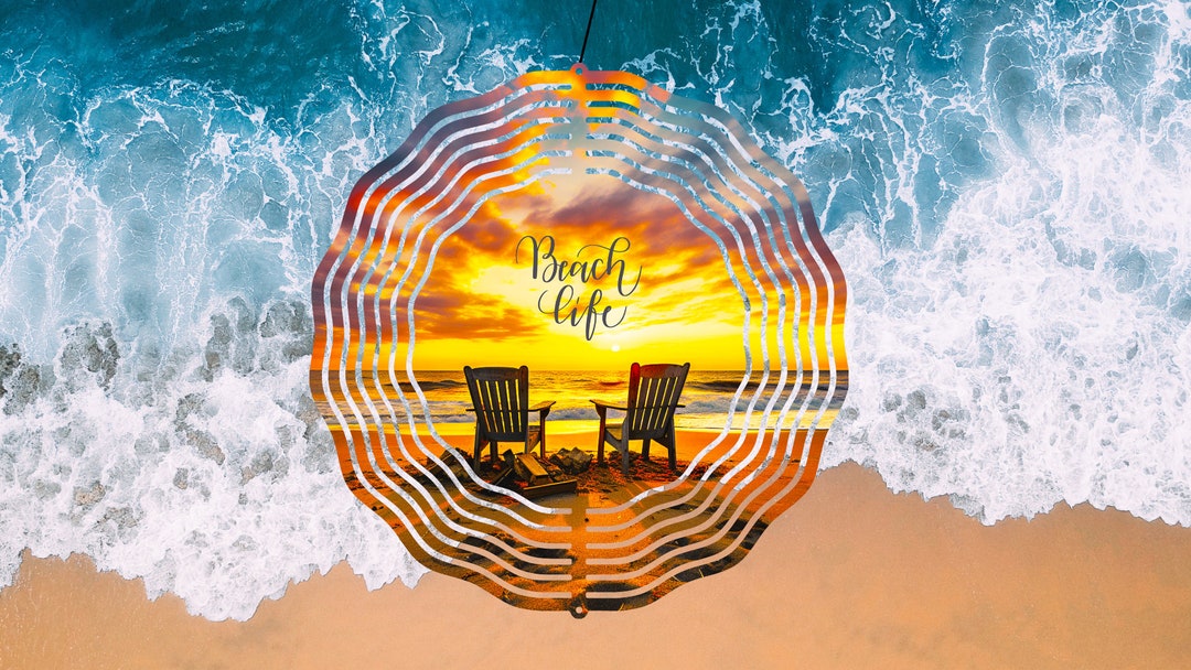 Beach Wind Spinner Design, Beach Life Sublimation Wind Spinner, Wind ...