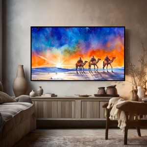 Christmas Nativity Scene Frame TV Art | Nativity Frame Art Christmas ...