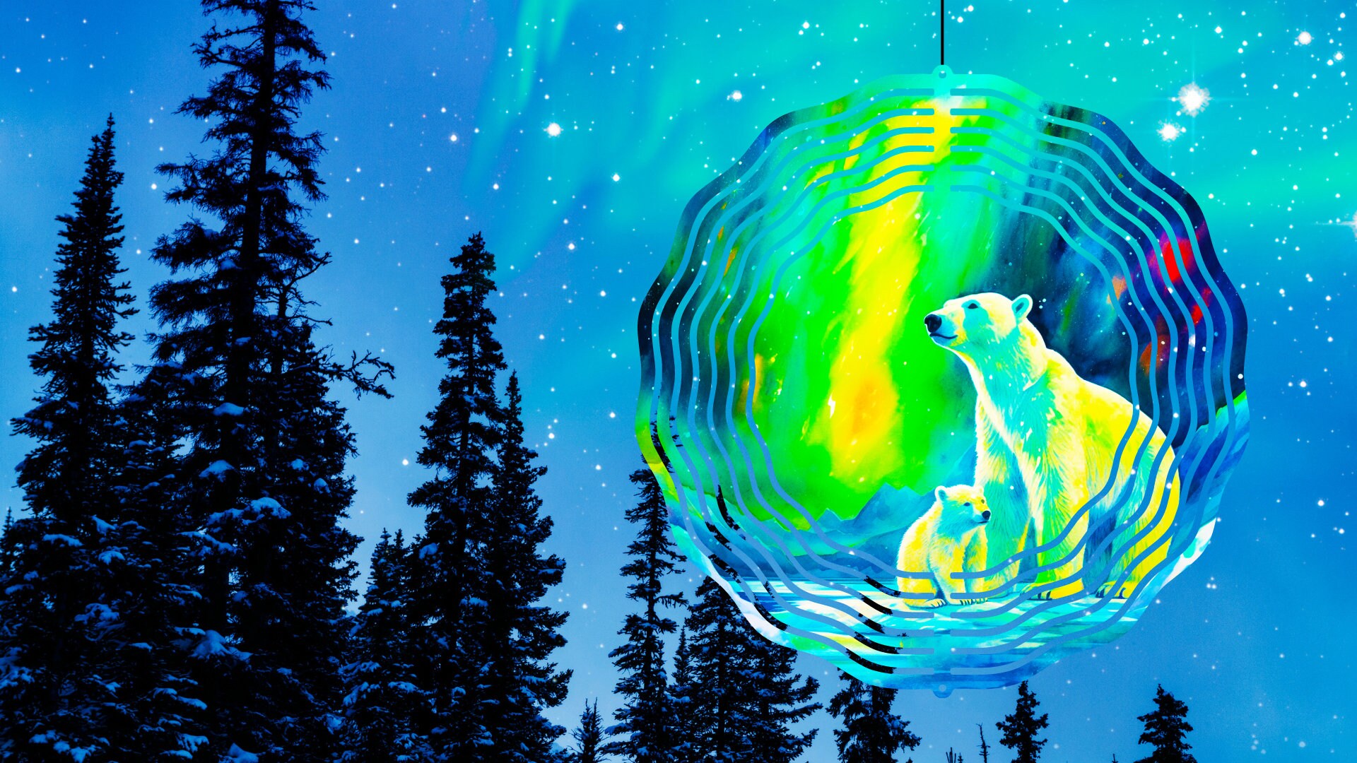 Polar Bear Wind Spinner Sublimation Designs | Polar Bear PNG Art ...