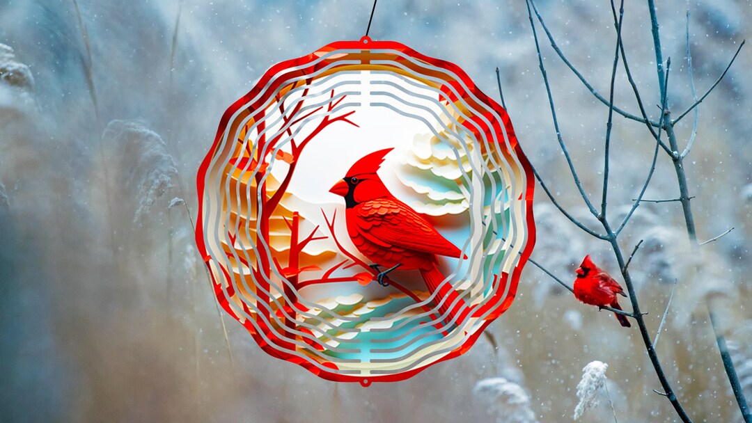 Red Cardinal Wind Spinner PNG, Cardinal Wind Spinner Sublimation Design ...