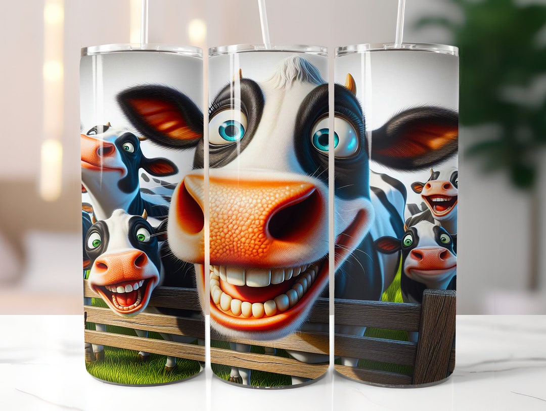 Laughing Cows Skinny Tumbler Wrap | Cow Sublimation | Cow Design Wraps ...