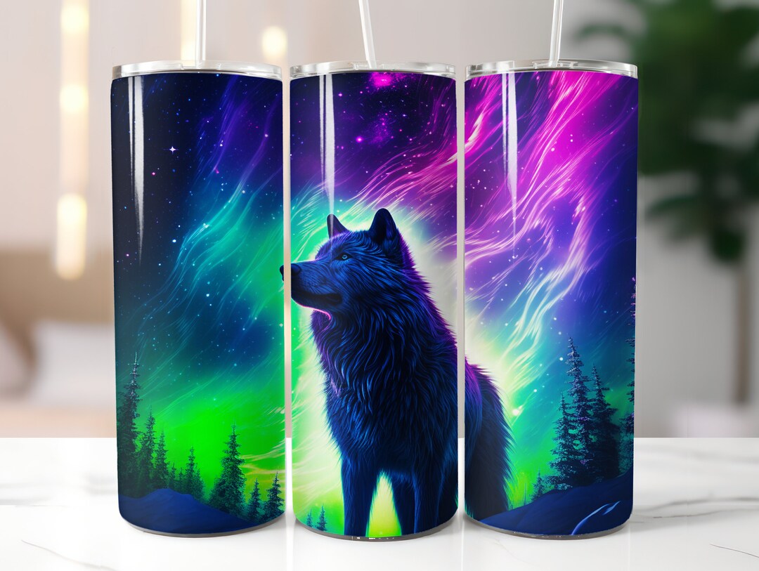 Wolf Skinny Tumbler Wrap | Wolf Sublimation | Wolf Design Wraps | Wolf ...