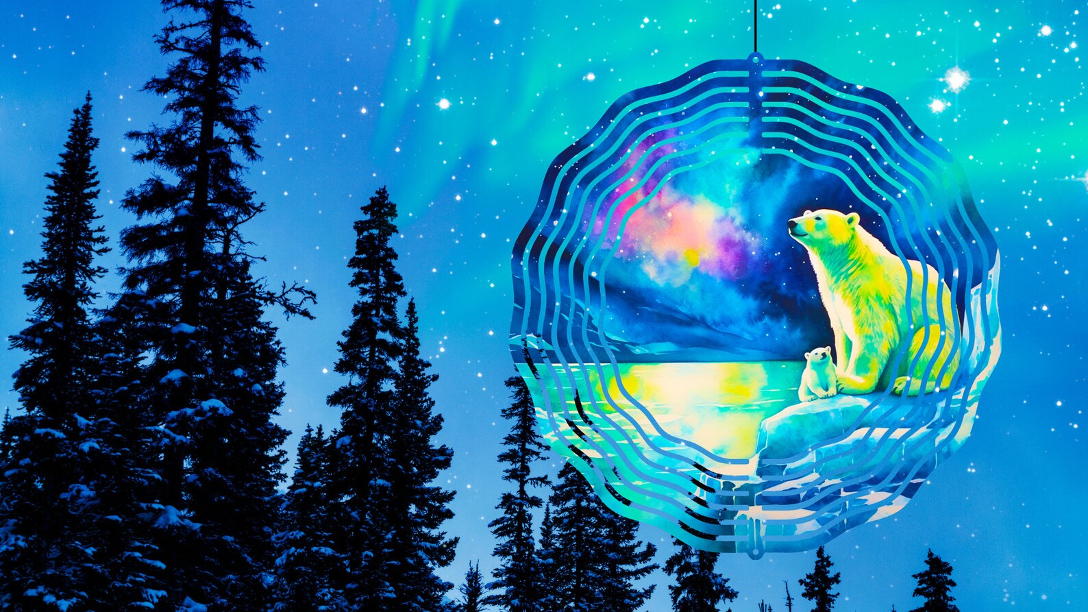 Polar Bear Wind Spinner Sublimation Designs | Polar Bear PNG Art ...