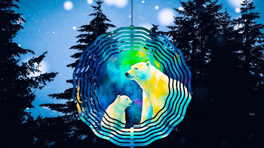Polar Bear Wind Spinner Sublimation Designs | Polar Bear PNG Art ...
