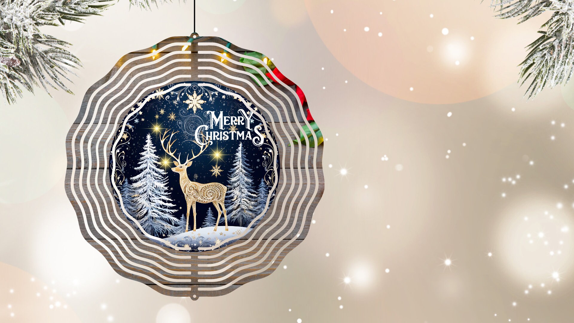 Reindeer Christmas Spinner Sublimation Designs | 3D Reindeer PNG ...