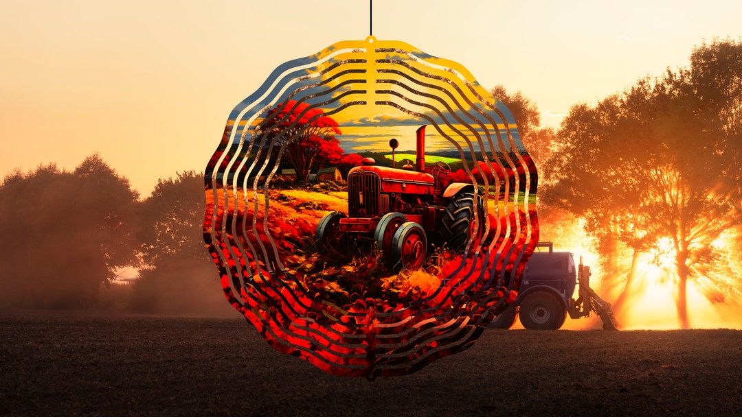Fall Barn Tractor Wind Spinner, Fall Barn Farm Sublimation, Wind ...
