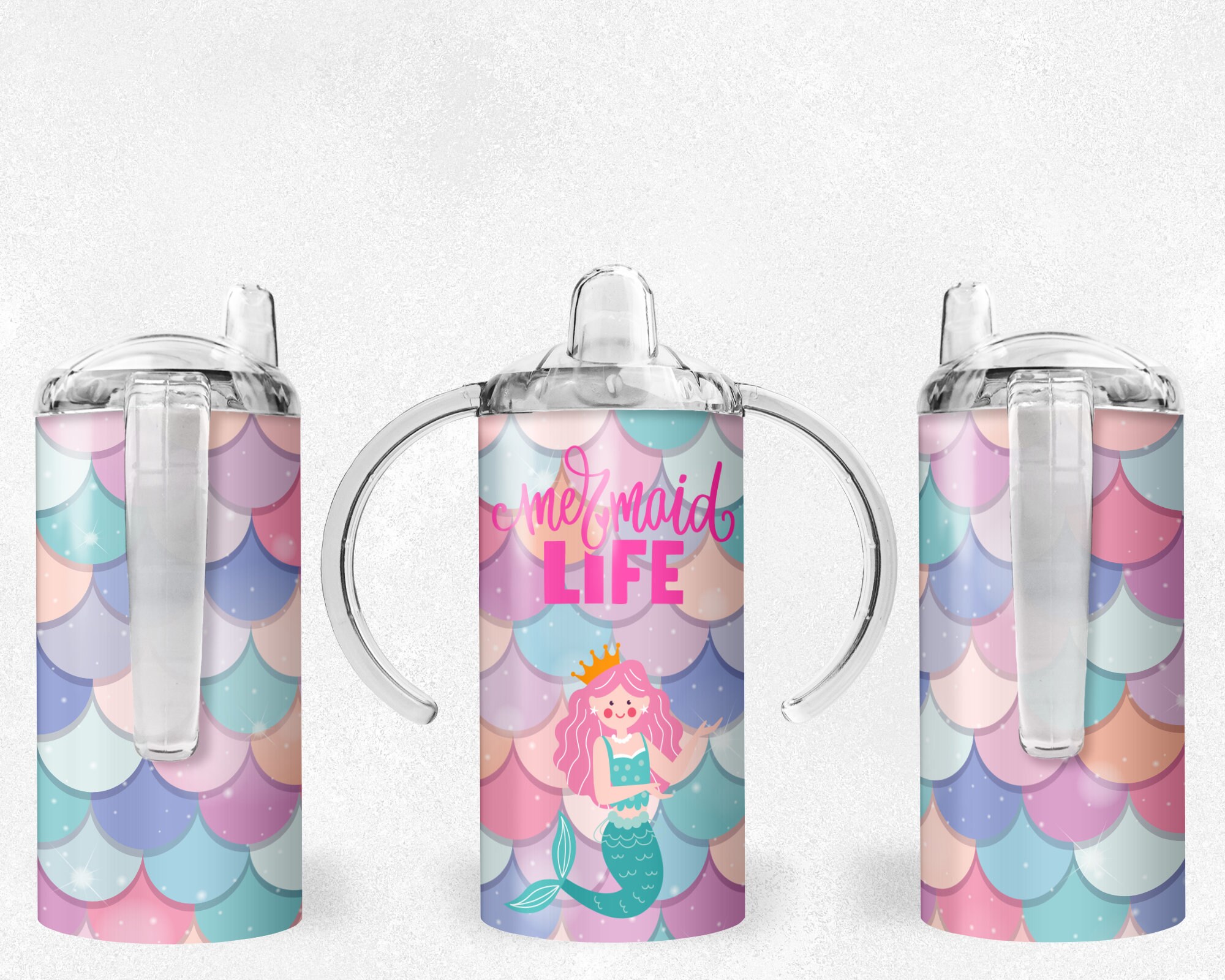 Sippy Cup Sublimation Designs | Mermaid Sippy Cup Sublimation Tumbler ...