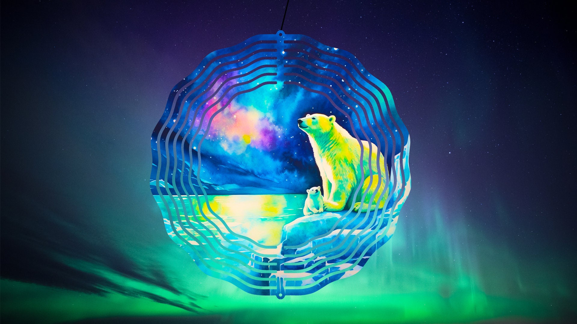 Polar Bear Wind Spinner Sublimation Designs | Polar Bear PNG Art ...