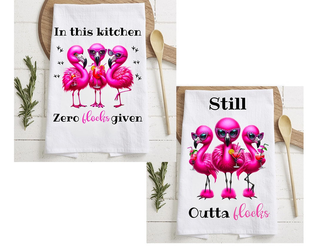 Flamingo Kitchen Towel Design Bundle PNG | Kitchen Tea Towel ...