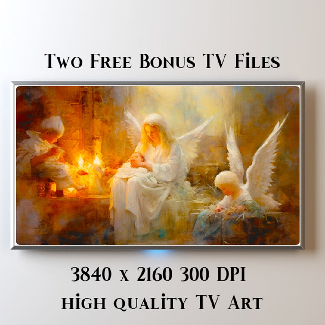 Christmas Nativity Scene Frame TV Art | Nativity Frame Art Christmas ...