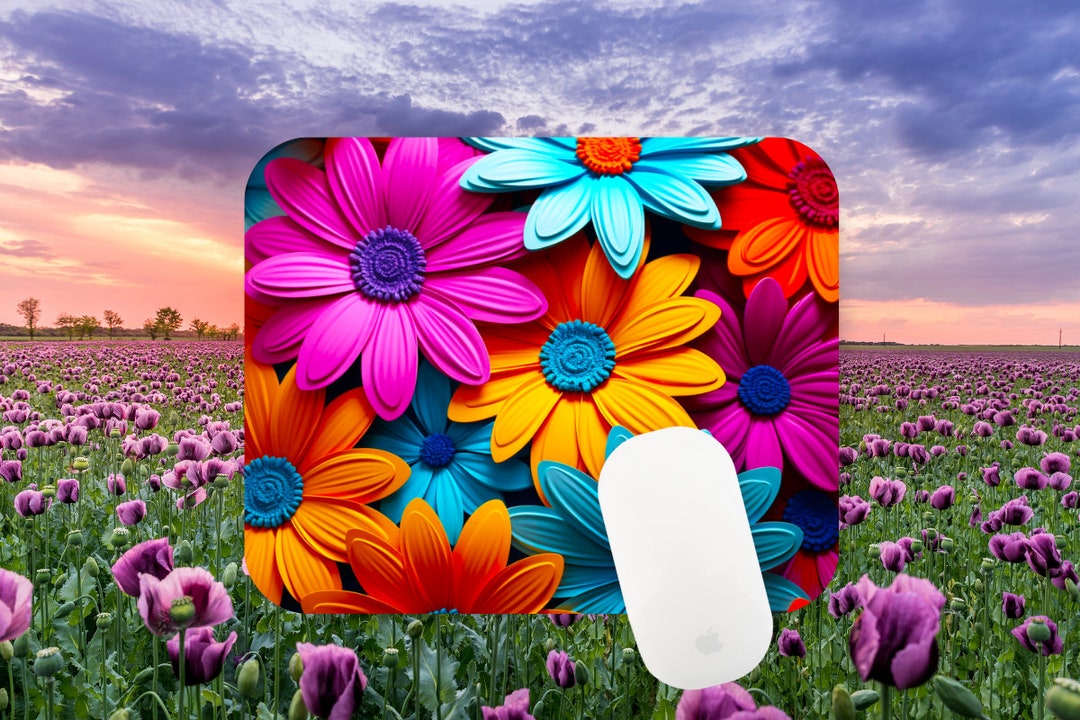 Mouse Pad Design PNG Flowers| Mouse Pad Sublimation Square Round ...