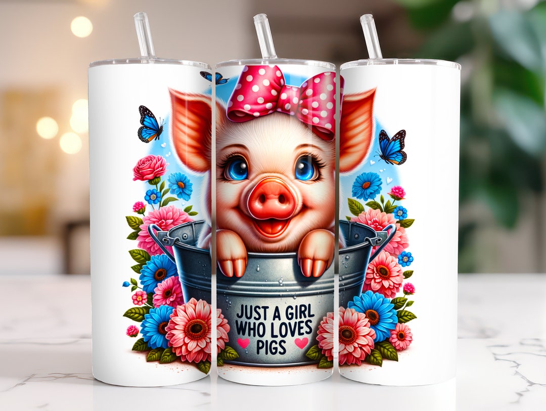 Pig Skinny Tumbler Sublimation: Pig Seamless 20 Oz Skinny Tumbler ...