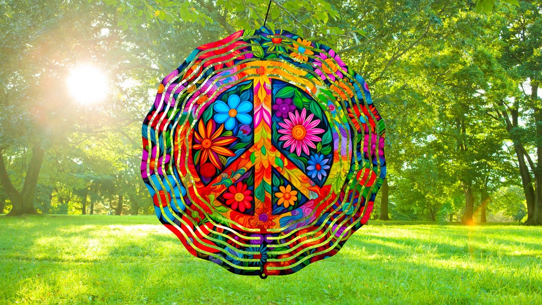 Peace Sign Wind Spinner PNG, Peace Wind Spinner Sublimation Design ...