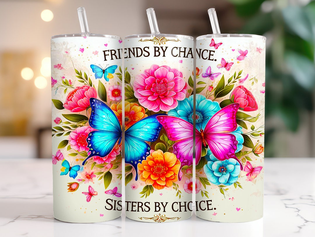 Sisters Tumbler Wrap | Seamless 3D Skinny Sublimation Tumbler Design ...