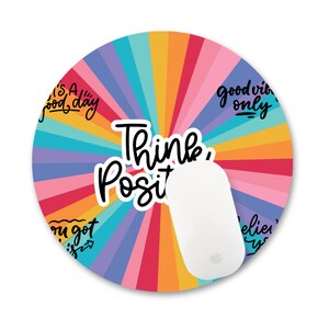 Think Positive Mouse Pad | PNG Good Vibes | Mouse Pad Sublimation ...
