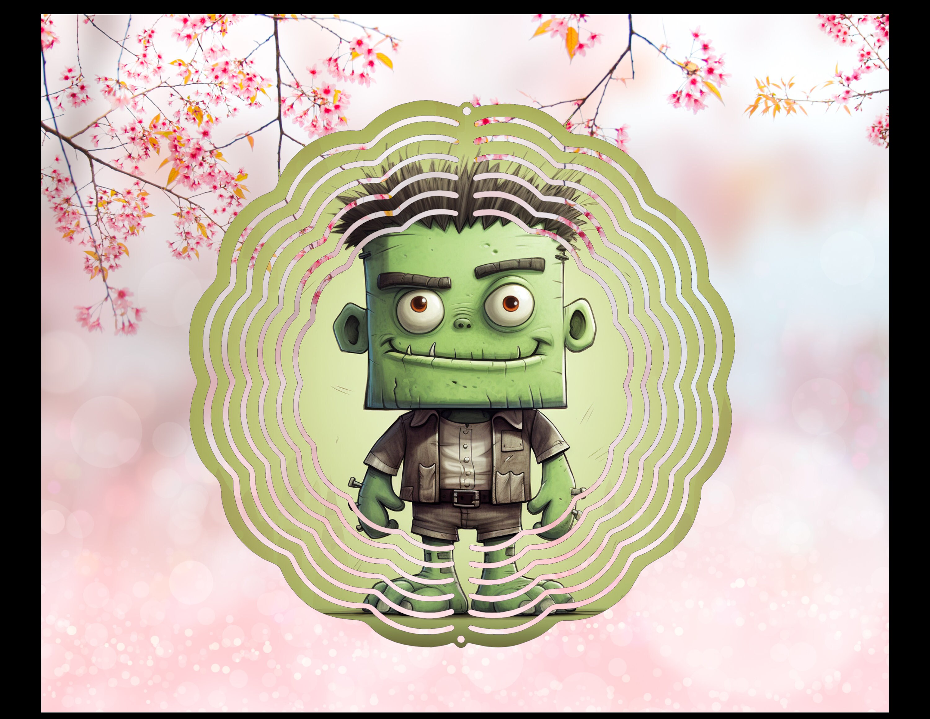 Halloween Wind Spinner PNG Frankenstein Halloween Spinner - Etsy