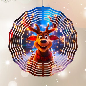 Reindeer Christmas Spinner Sublimation Designs | Reindeer PNG Art ...