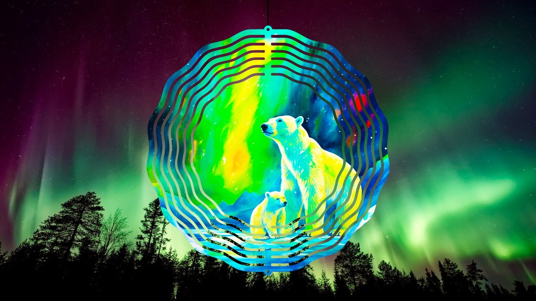 Polar Bear Wind Spinner Sublimation Designs | Polar Bear PNG Art ...