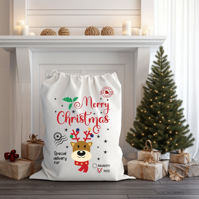 Santa Sack Sublimation Design | Santa Mail Sack Design | Santa Mail ...