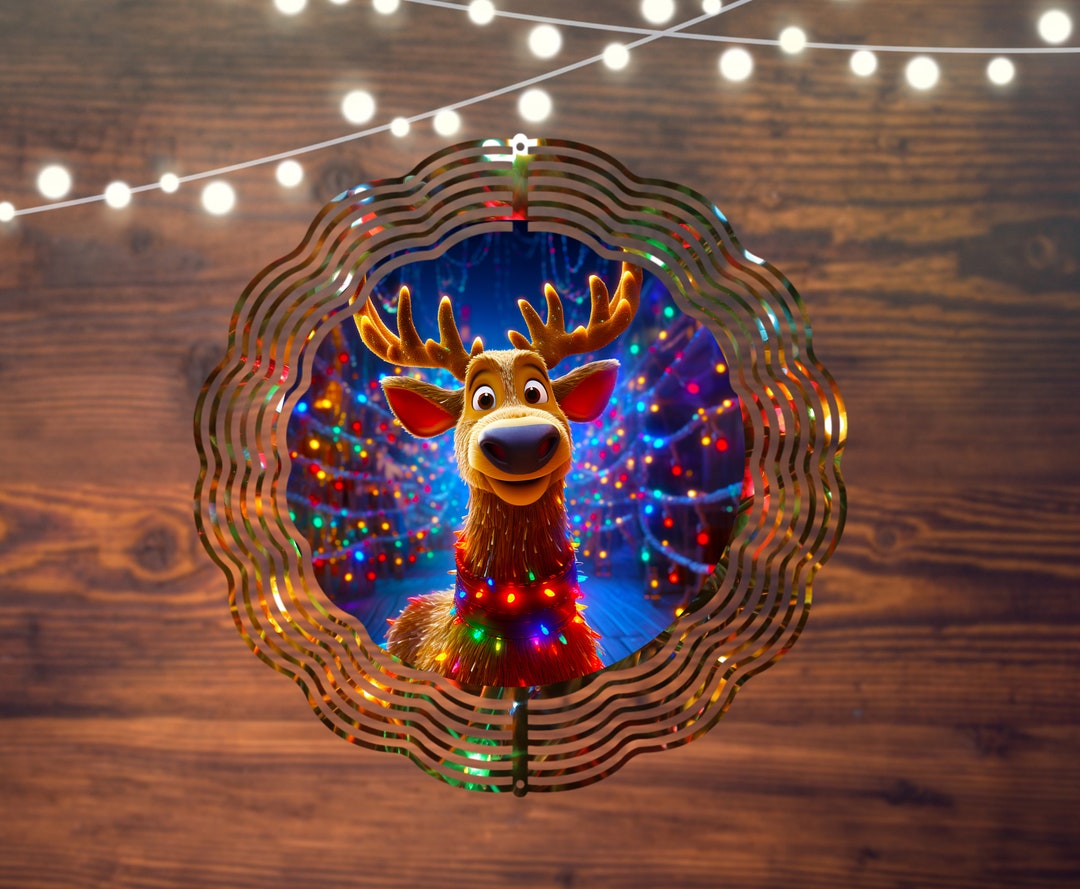 Reindeer Christmas Spinner Sublimation Designs | Reindeer PNG Art ...