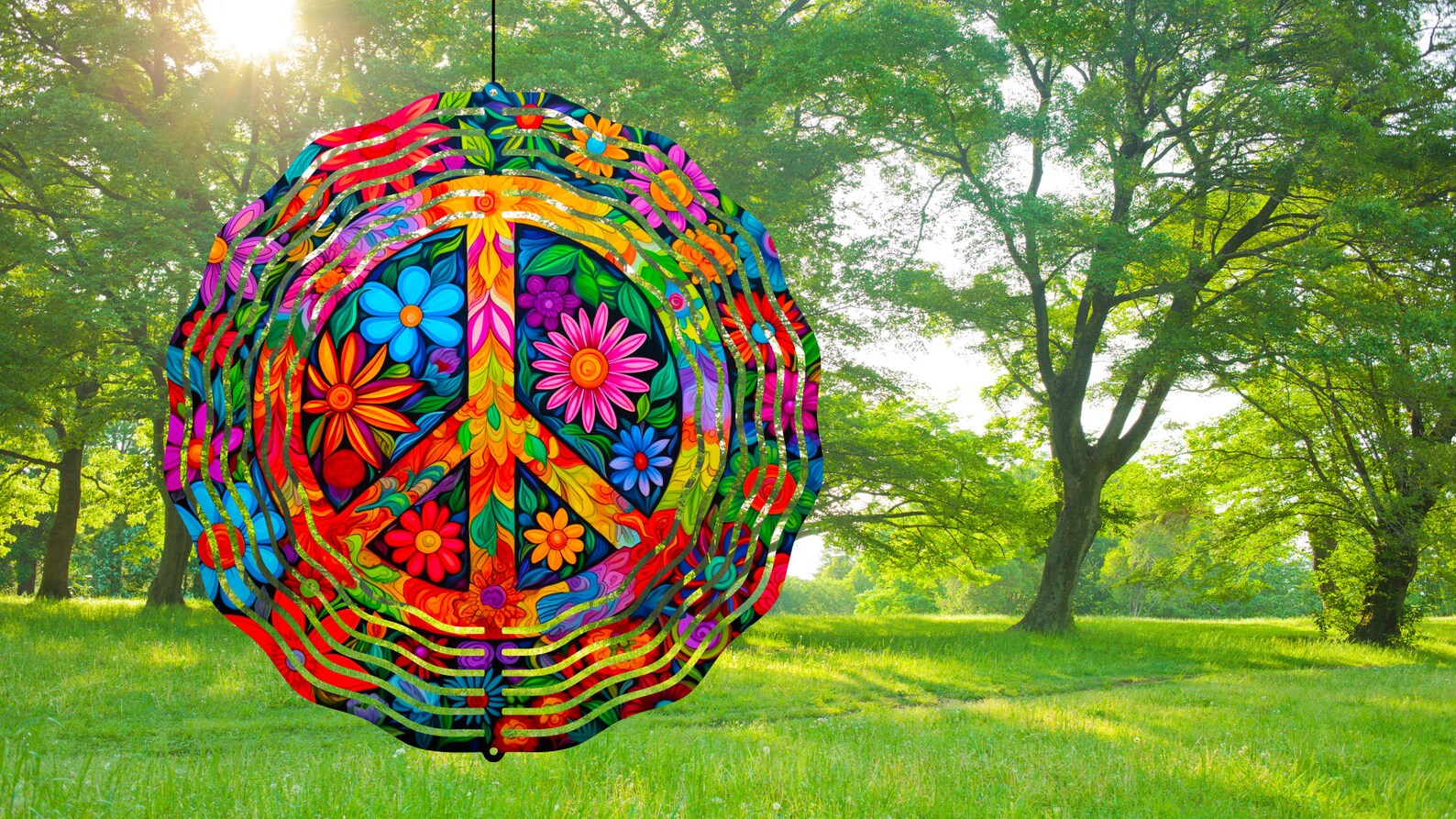 Peace Sign Wind Spinner PNG, Peace Wind Spinner Sublimation Design ...