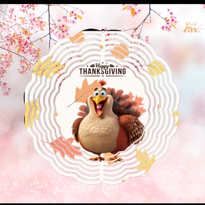 Thanksgiving Wind Spinner PNG, Turkey Wind Spinner Sublimation Design ...